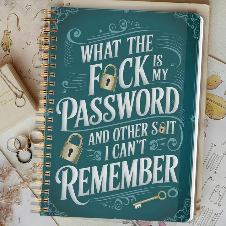 Funny Password Notebook - Spiral Bound with Lock Icons & Funny Security ...