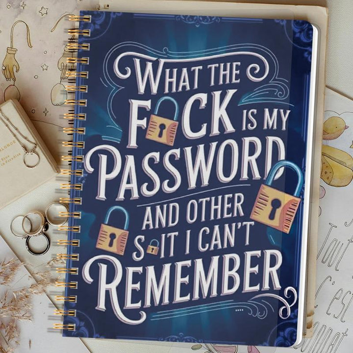 Funny Password Notebook - Spiral Bound with Lock Icons & Funny Security ...